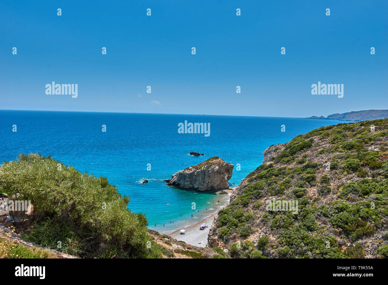 Kaladi beach, scenery with crystal clear water and the rock formation ...