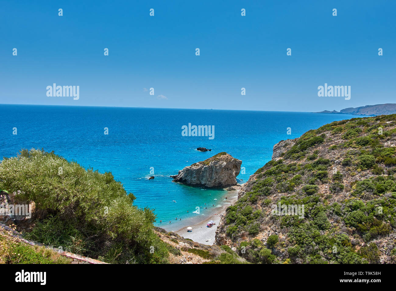 Kaladi beach, scenery with crystal clear water and the rock formation ...