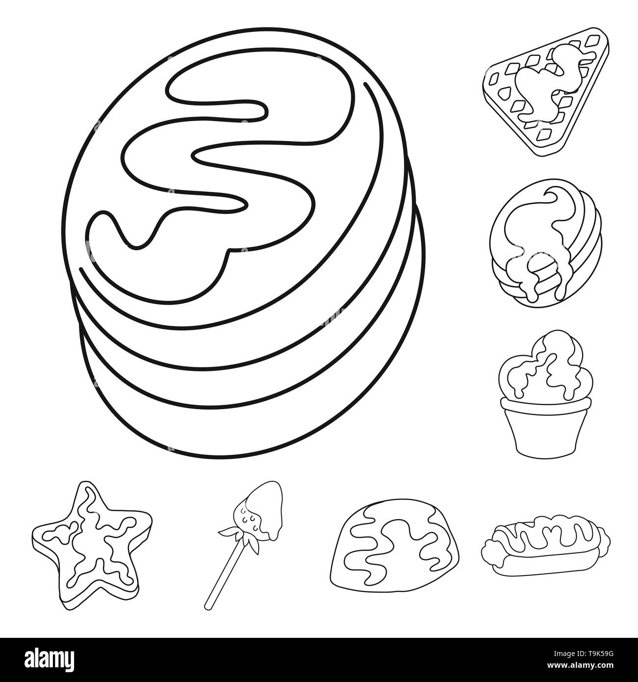 Isolated object of sweet and product icon. Collection of sweet and ...