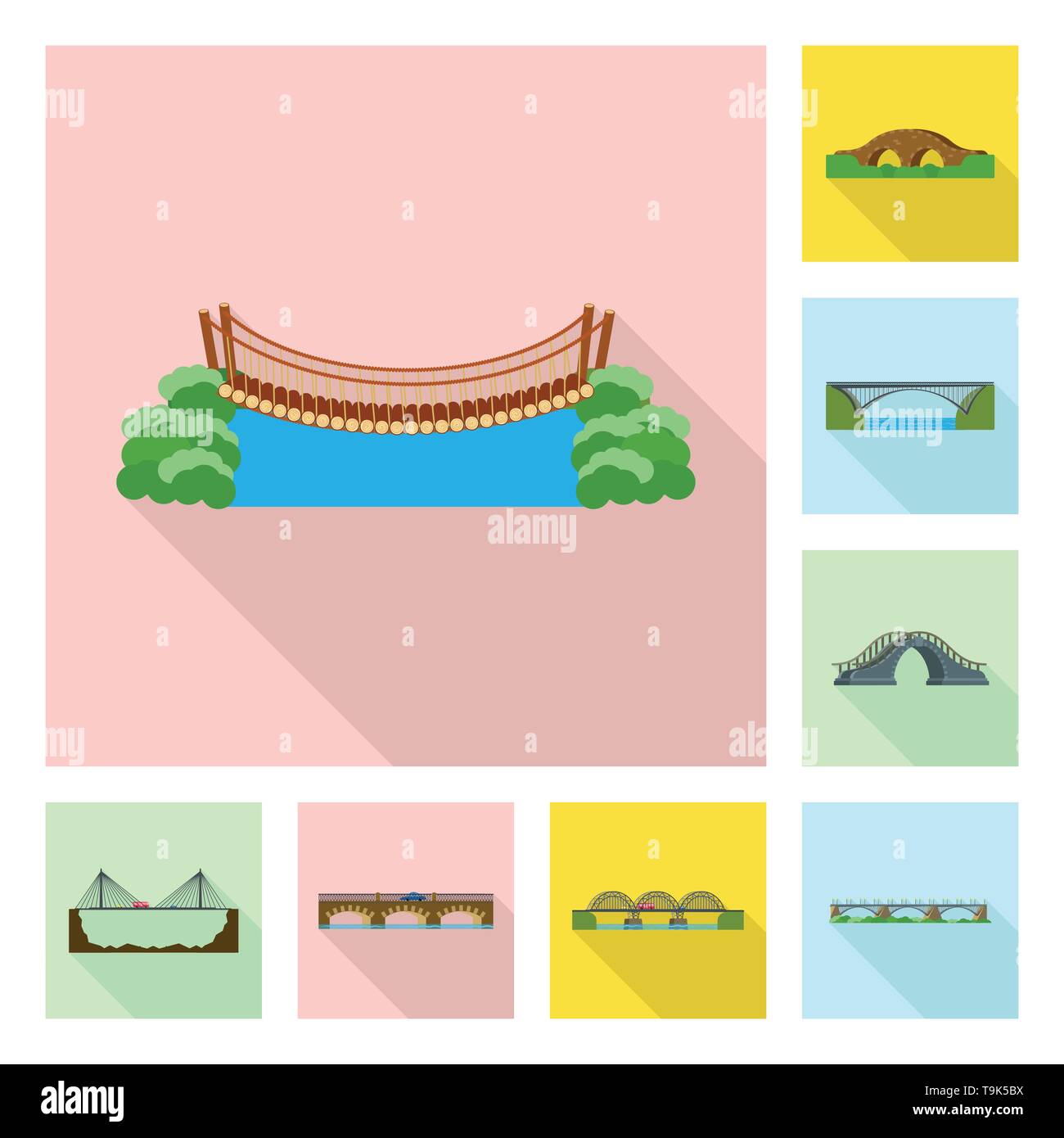 Vector illustration of bridgework and bridge logo. Collection of ...