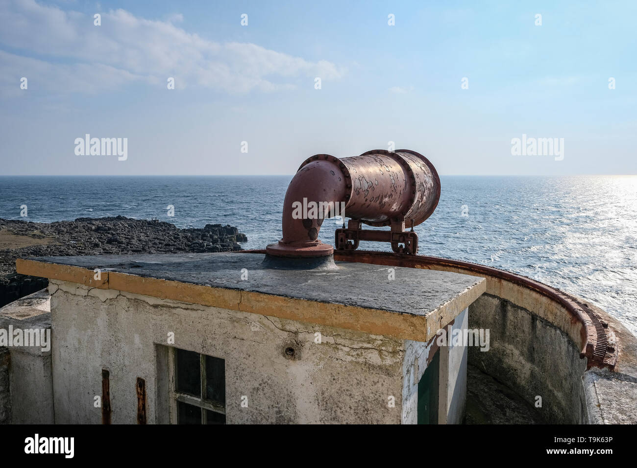 Fog Horn at Neist Point Lighthouse, Isle of Skye, Scotland, UK Stock ...