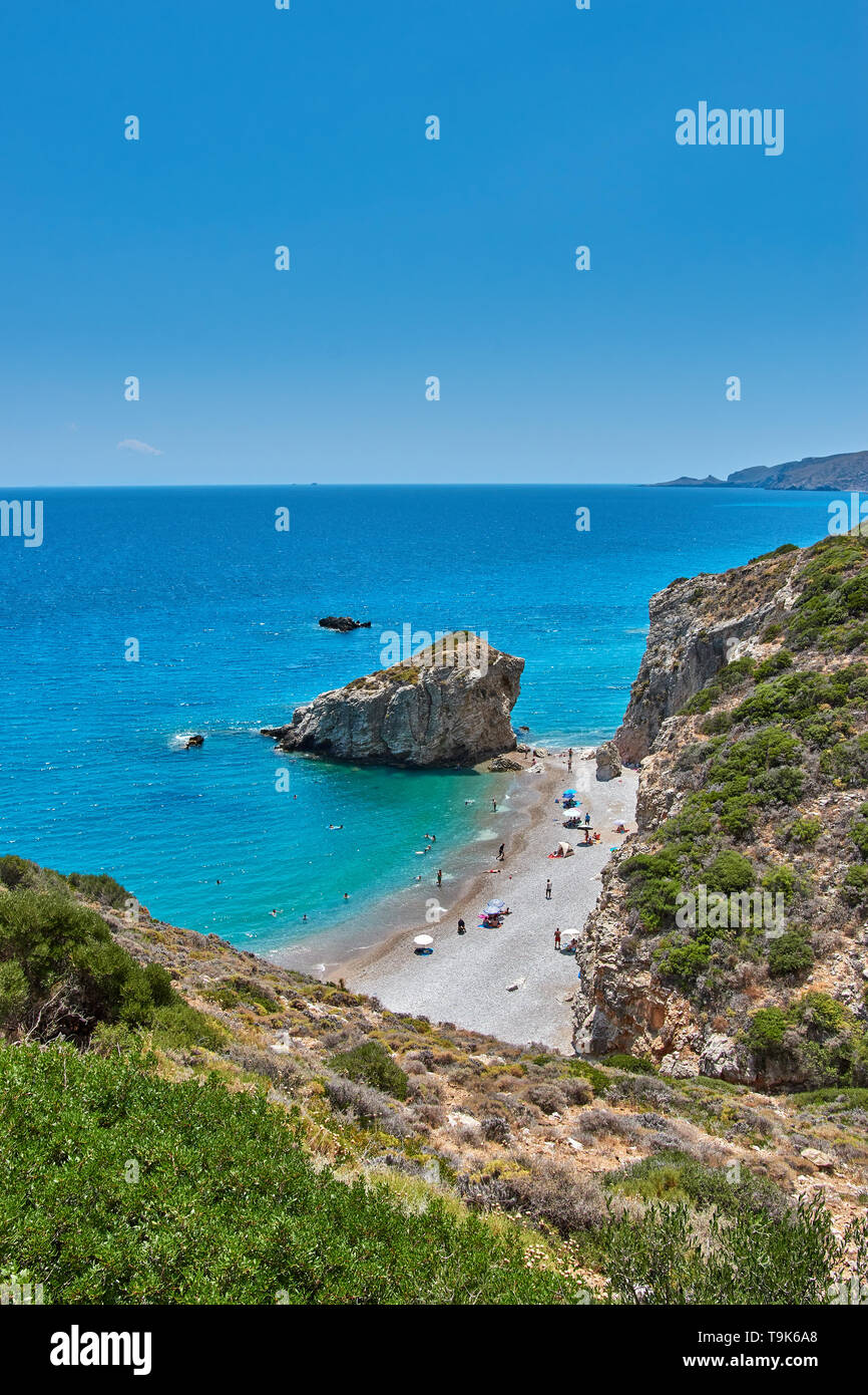 Kaladi beach, scenery with crystal clear water and the rock formation ...
