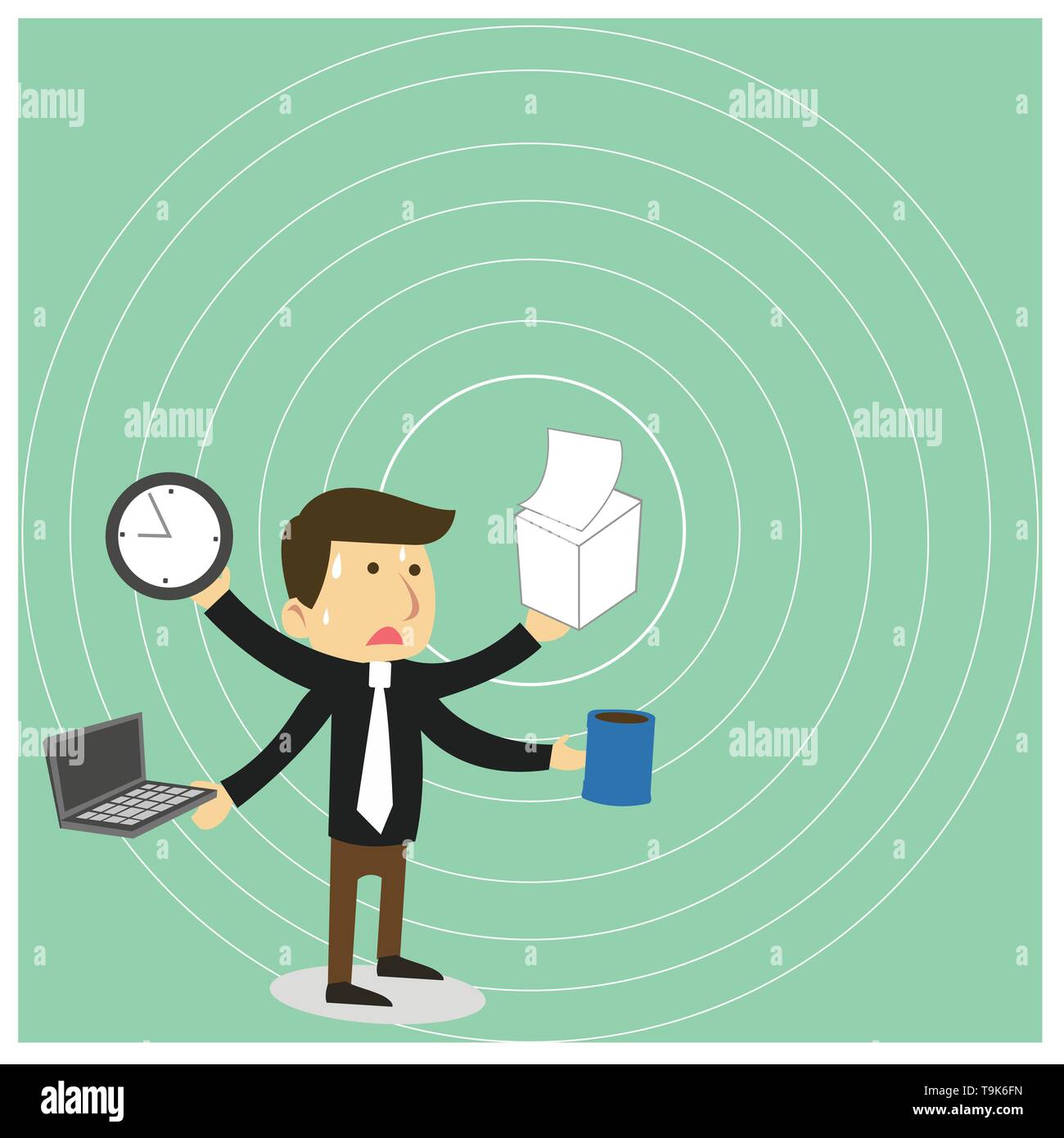 Stressed out office worker Stock Vector Images - Alamy