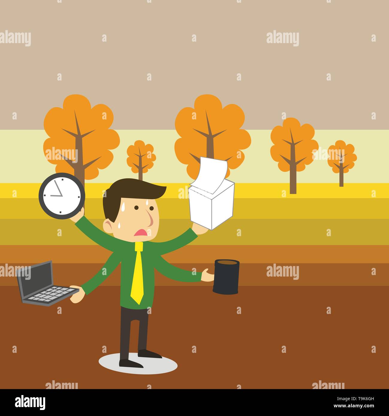 Stressed out office worker Stock Vector Images - Alamy