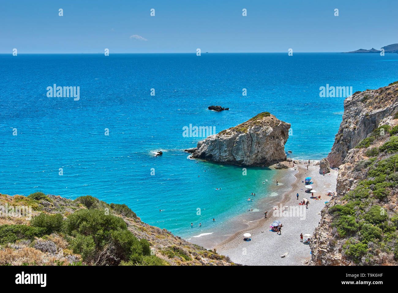Kaladi beach, scenery with crystal clear water and the rock formation ...