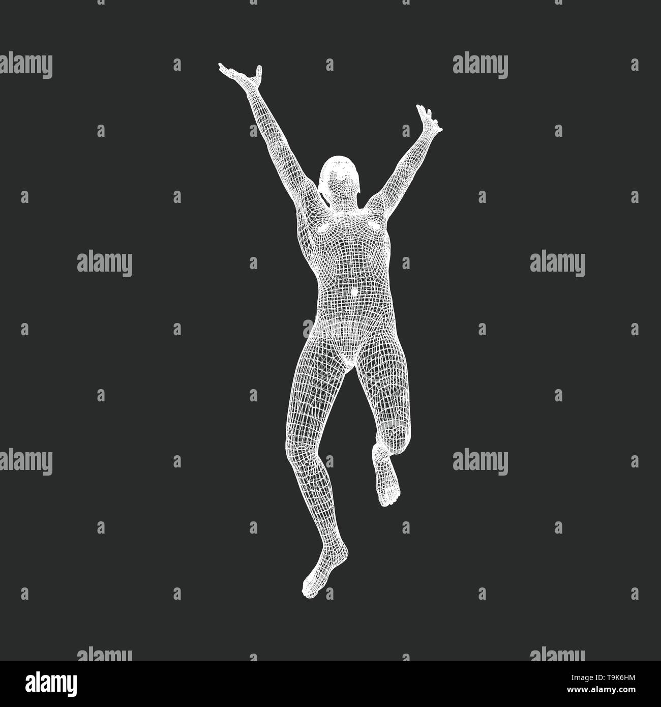 Running Man. 3D Model of Man. Sport Symbol. Vector Illustration Stock ...