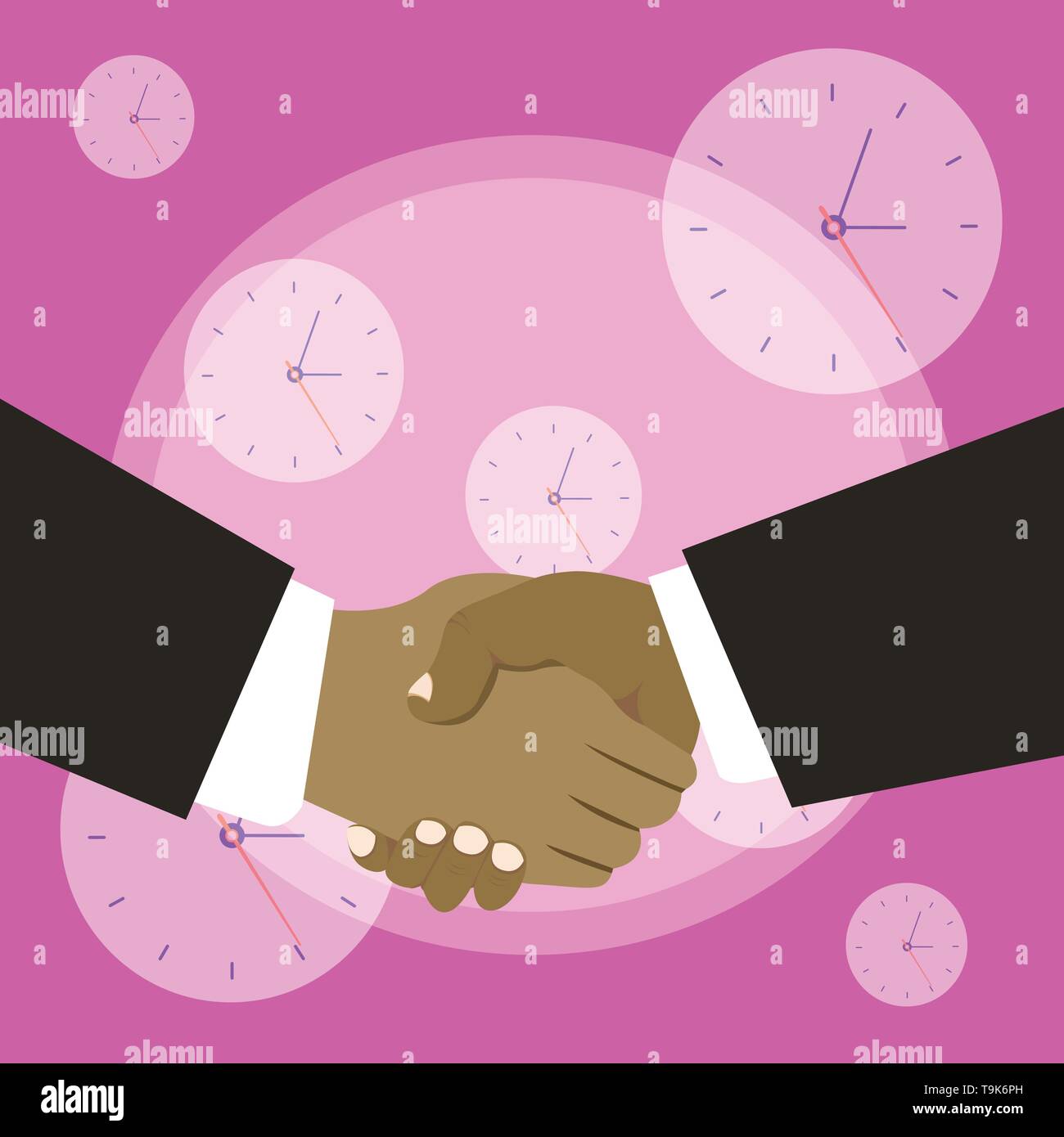 Office colleagues shaking hands meeting Stock Vector Images - Alamy