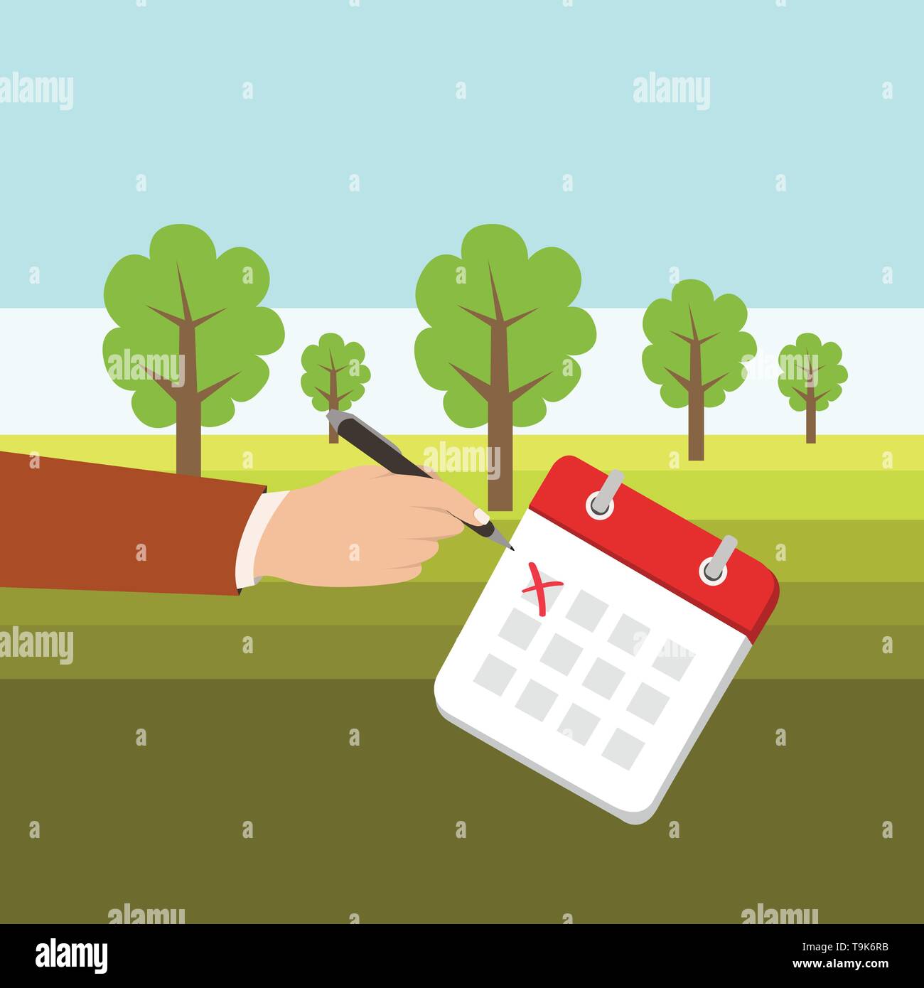 Calendar marked off Stock Vector Images - Alamy
