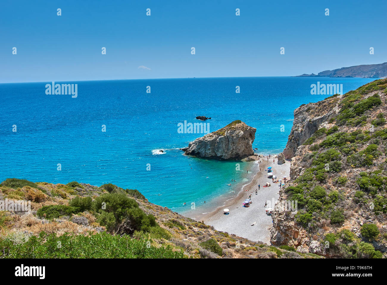 Kaladi beach, scenery with crystal clear water and the rock formation ...