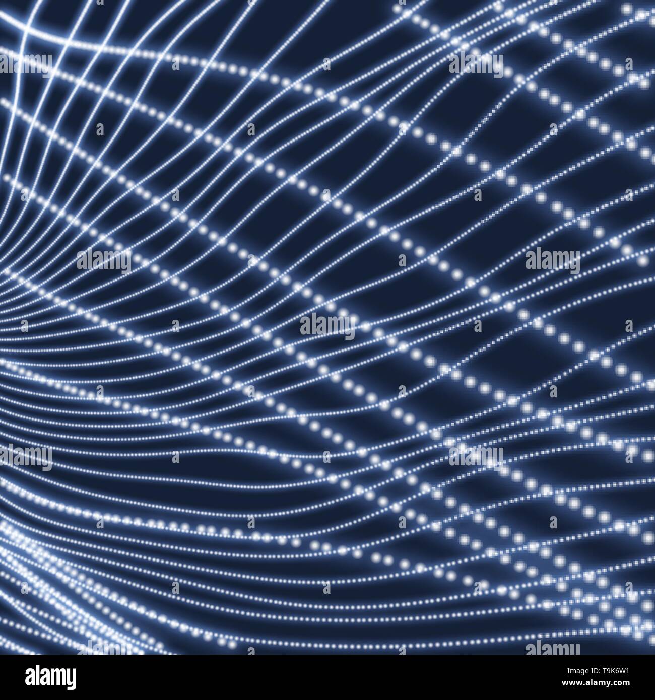 Array with Dynamic Particles. 3d Futuristic technology style. Abstract Background. Texture ...