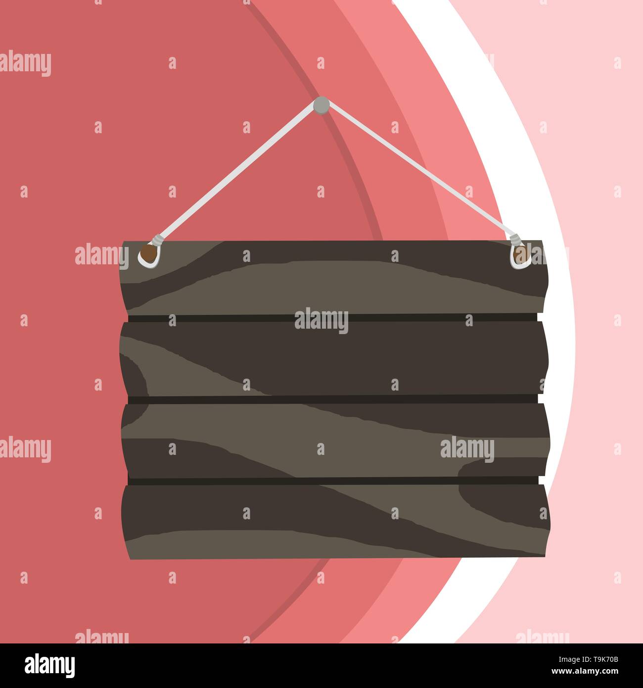 Hook Up Blank Sign Plate. Empty Wooden Signboard with Lope for Hang ...