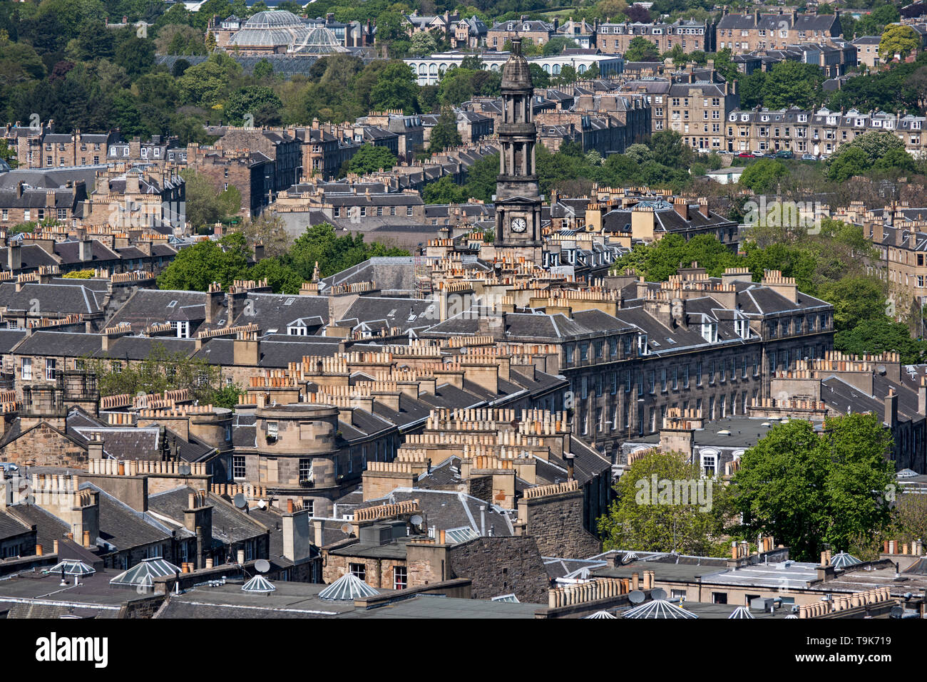 View of north Edinburgh from Calton Hill, Edinburgh, Scotland, UK Stock ...