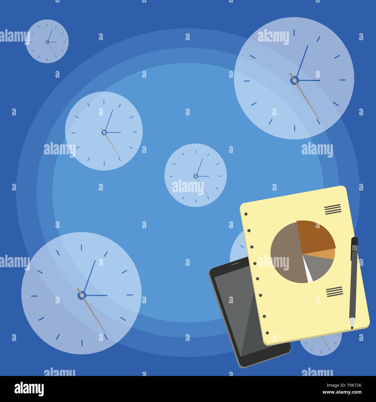 Layout Smartphone Off Ballpoint Pen RingBound Notepad Business Pie ...