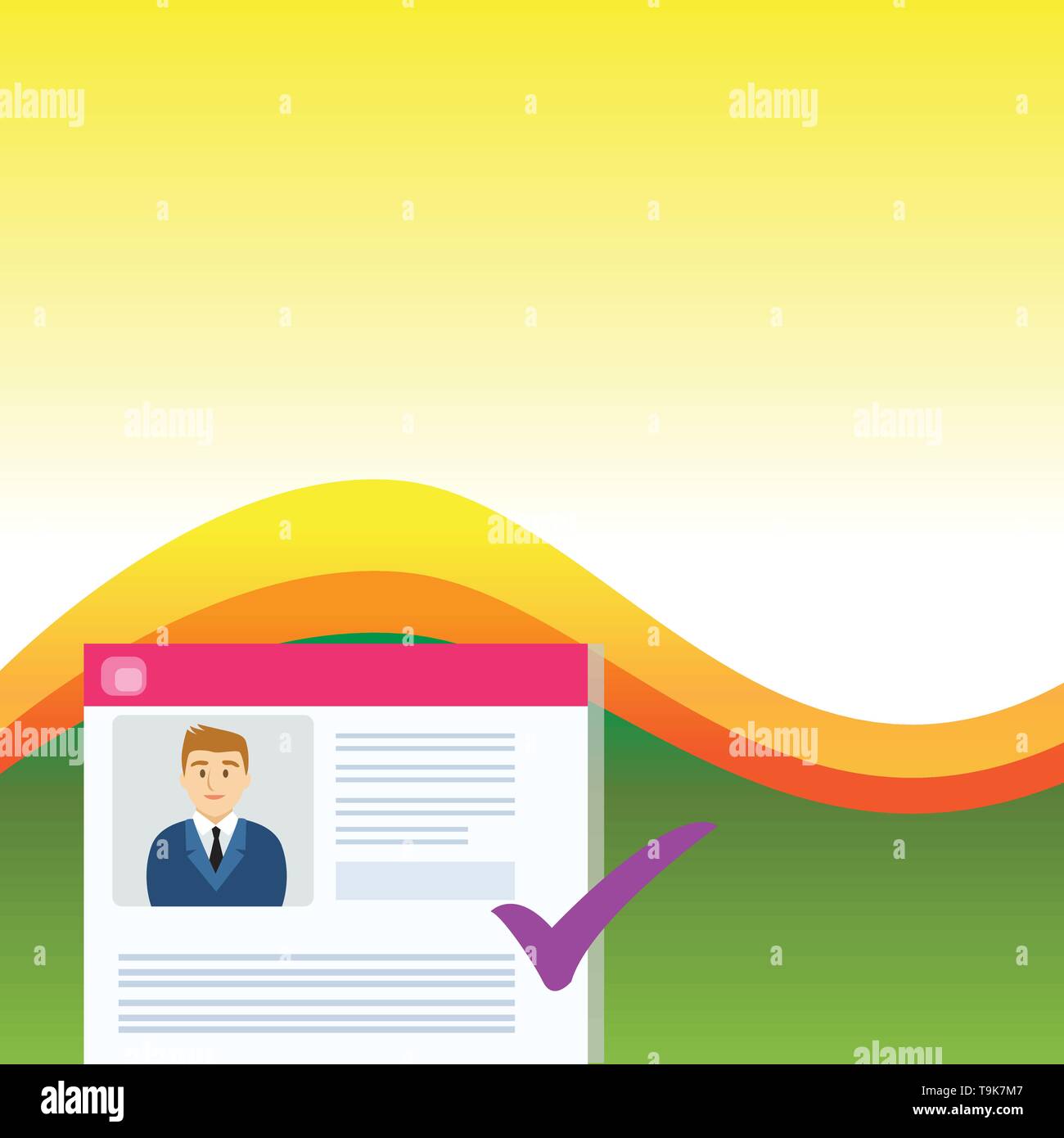 Curriculum Vitae Resume of Young Male Candidate Marked by Colored ...
