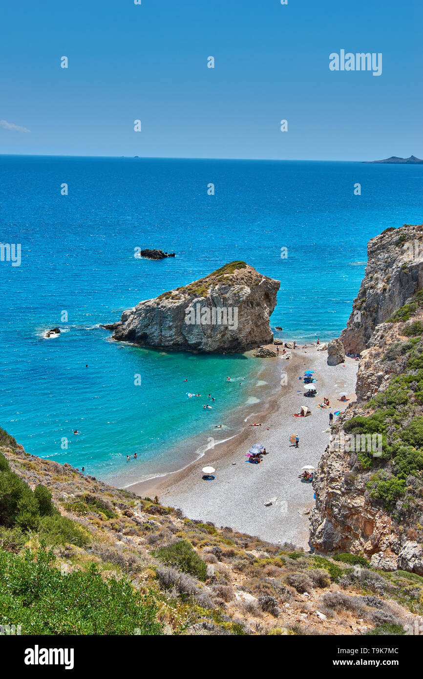 Kaladi beach, scenery with crystal clear water and the rock formation ...