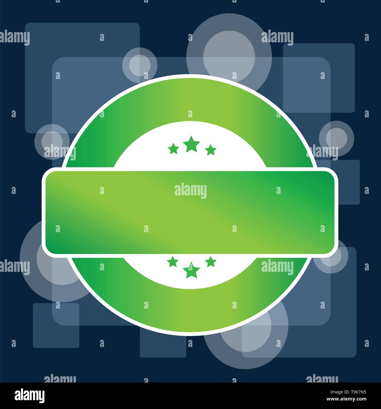 Colored Round Shape Label Badge Stars Blank Rectangular Text Box Award ...
