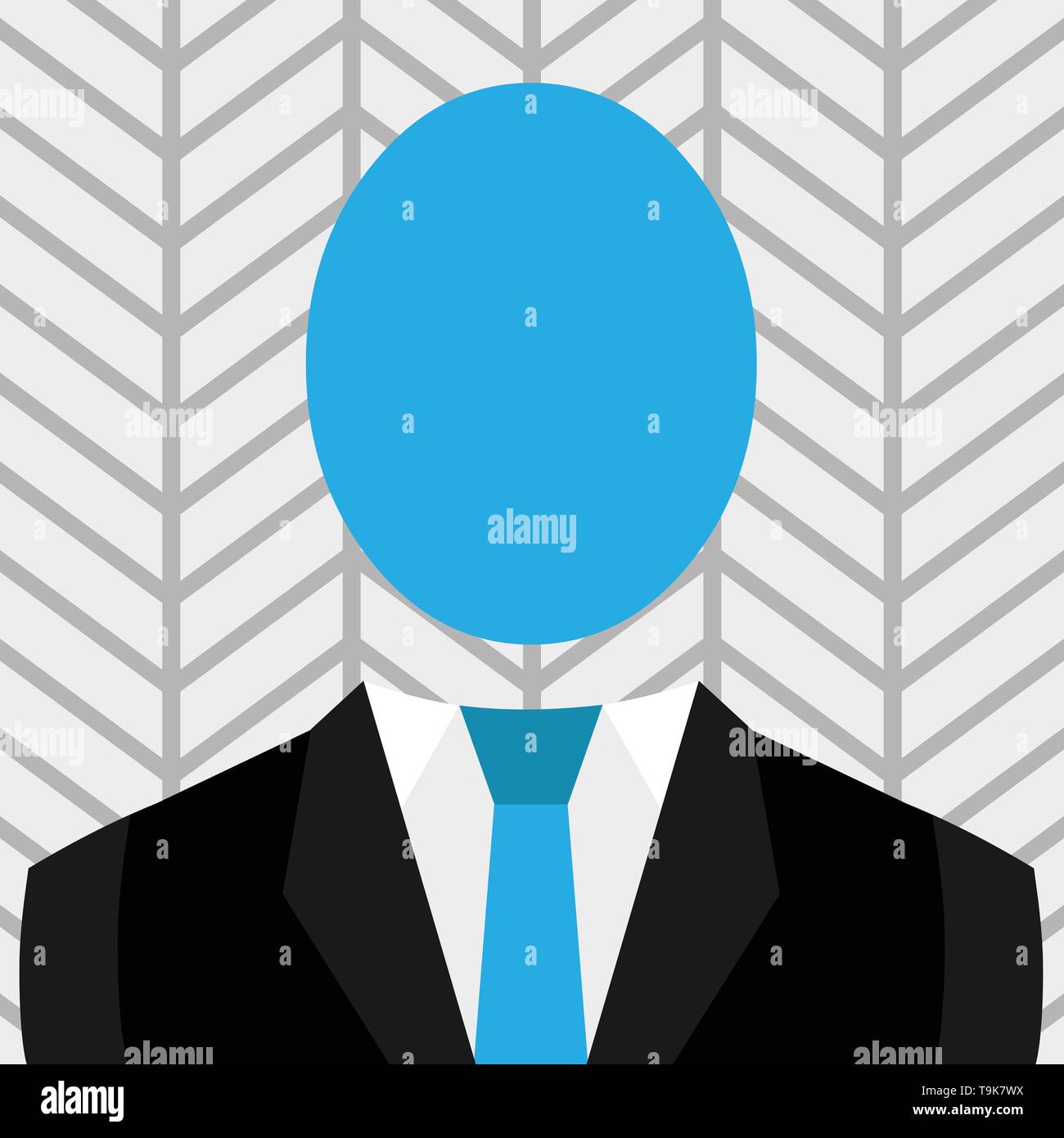 Cartoon head young man faceless hi-res stock photography and images - Alamy