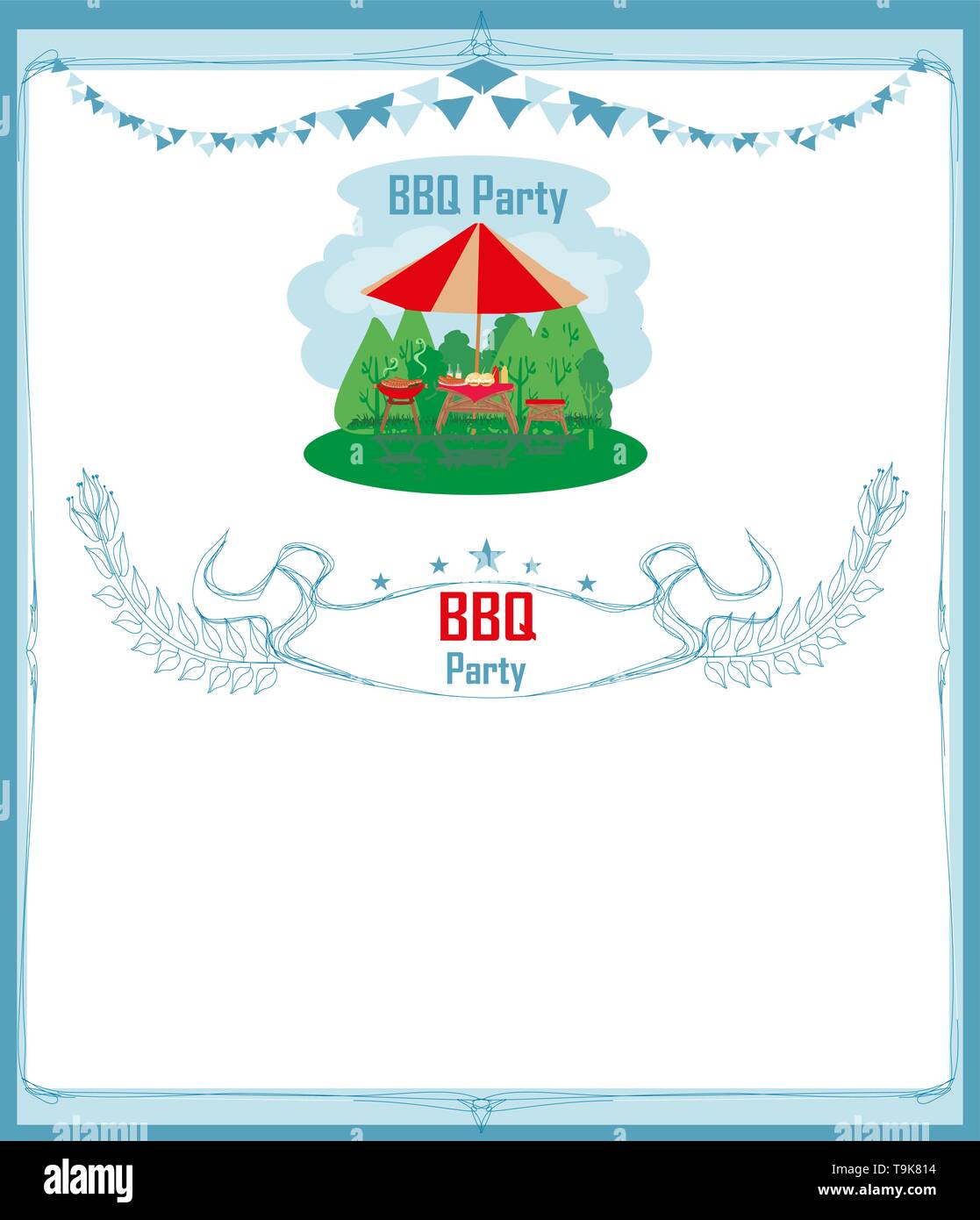 Barbecue Party Invitation Card Stock Vector Image & Art - Alamy