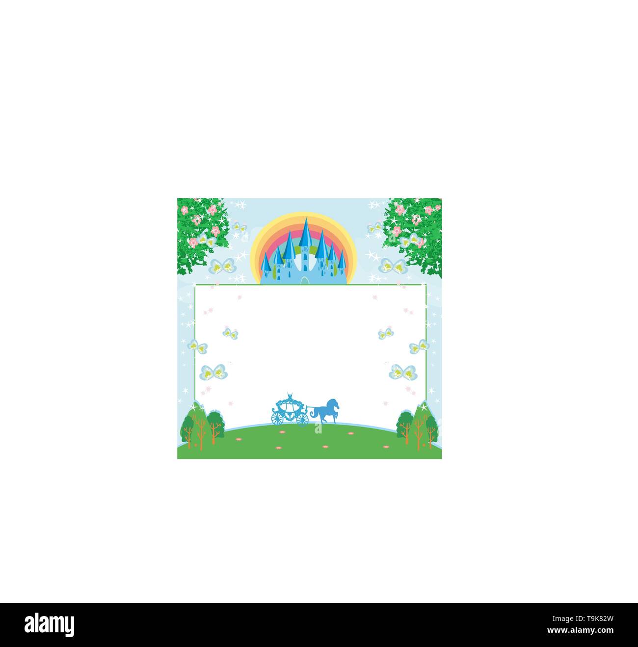 Beautiful fairytale castle frame Stock Vector Image & Art - Alamy