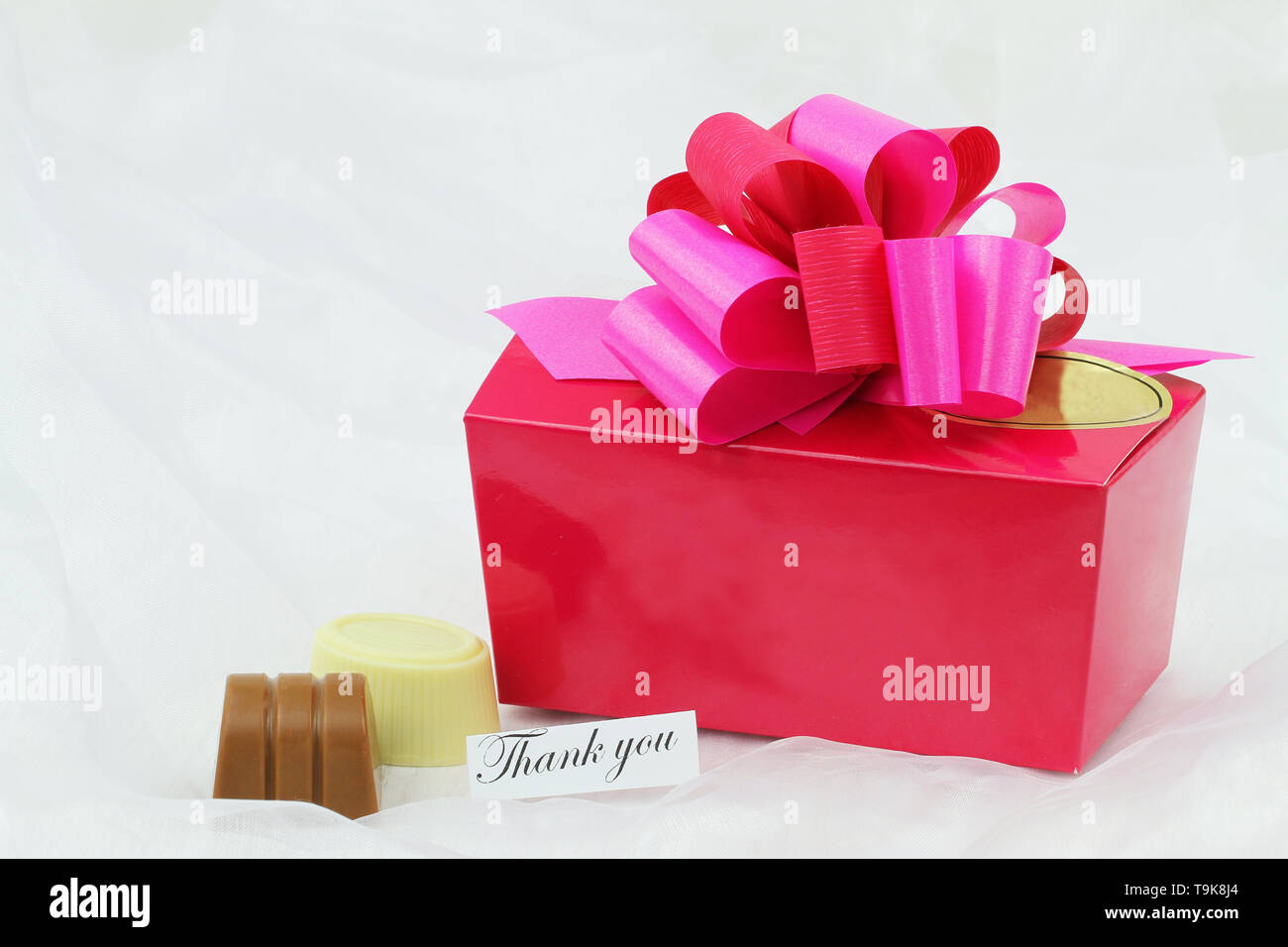 Thank You Card With Box Of Chocolates Hi Res Stock Photography And