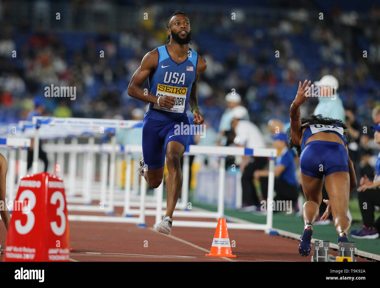 YOKOHAMA, JAPAN - MAY 10: Freddie Crittenden of the USA in the shuttle ...