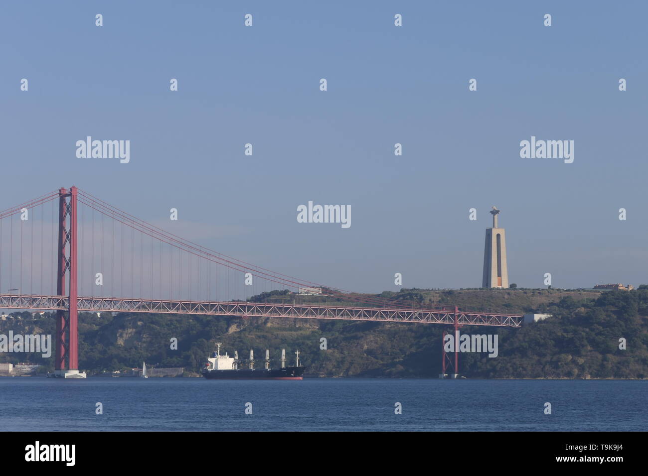 The 25 April bridge (Ponte 25 de Abril) the famous steel suspension ...