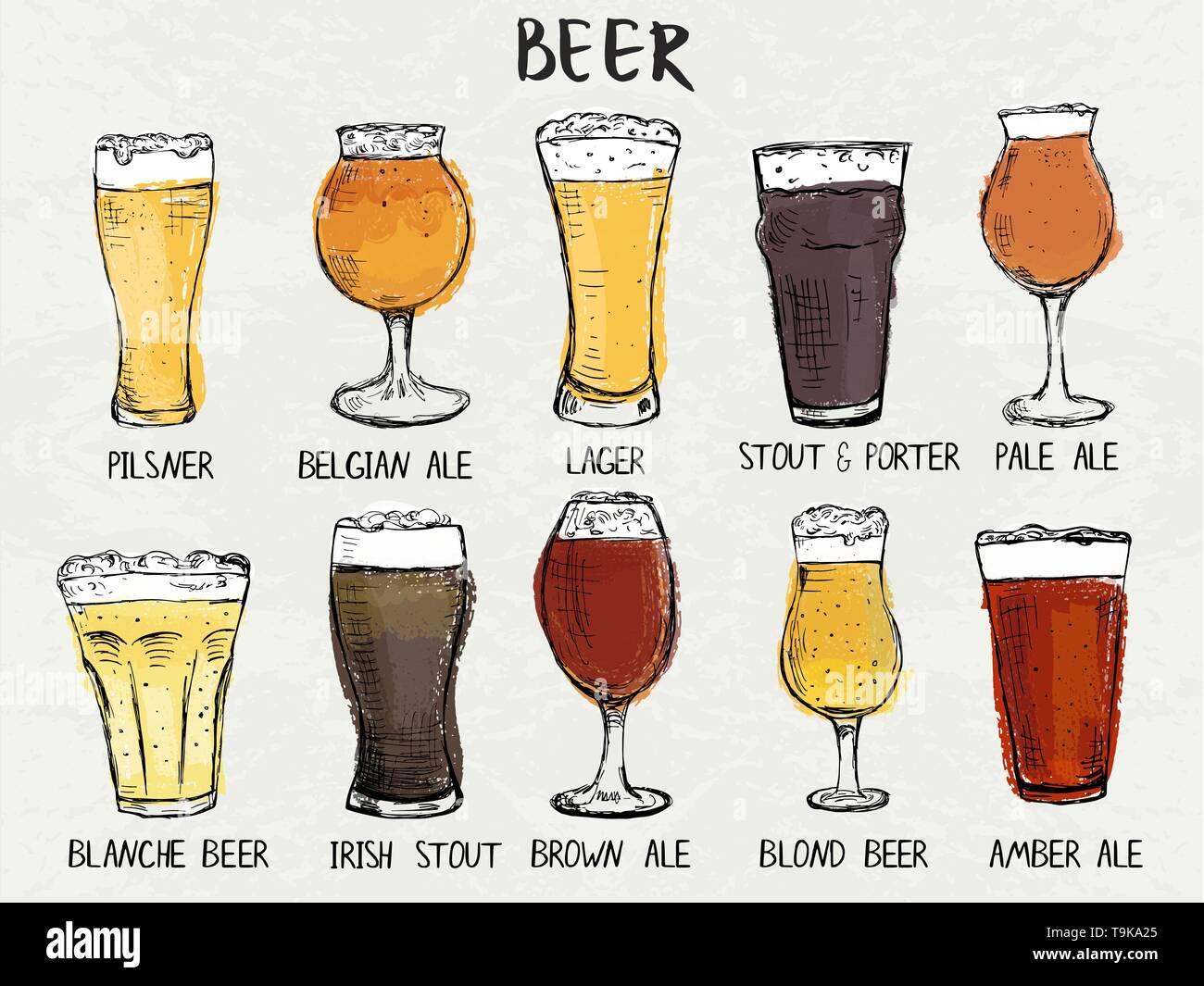 Different types glasses illustration hi-res stock photography and ...