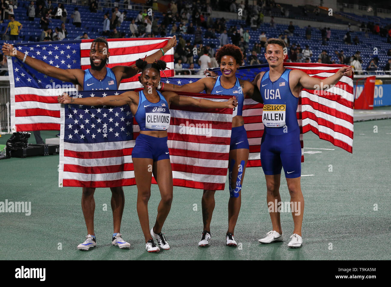 YOKOHAMA, JAPAN - MAY 10: Freddie Crittenden, Christina Clemons ...