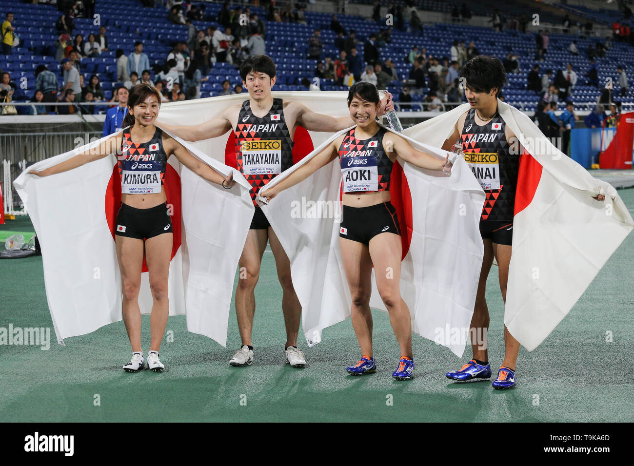YOKOHAMA, JAPAN - MAY 10: Ayako Kimura, Shunya Takayama, Masumi Aoki ...