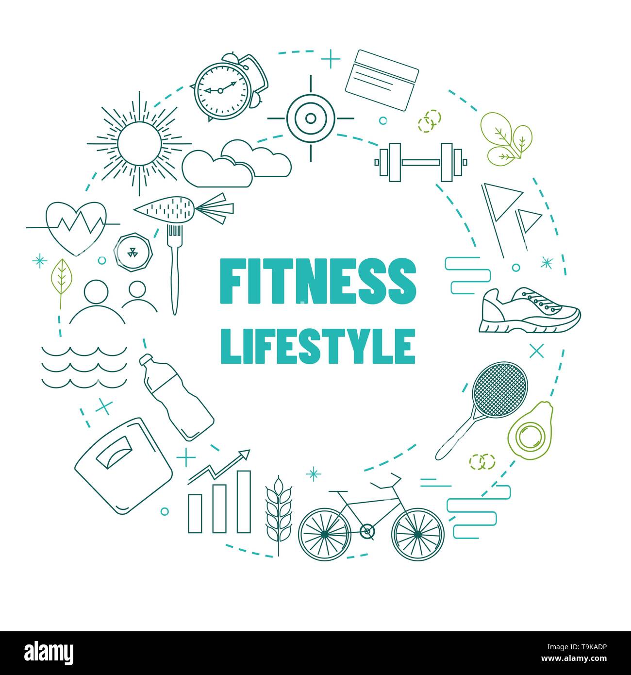 Healthy lifestyle icons hi-res stock photography and images - Alamy
