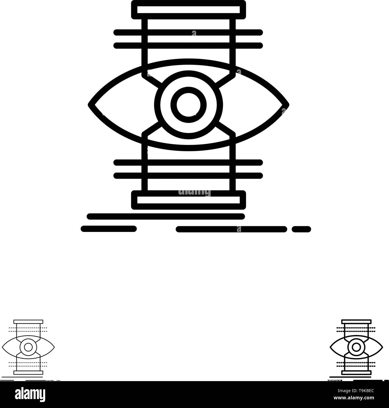 Eye, Success, Focus, Optimize Bold and thin black line icon set Stock ...