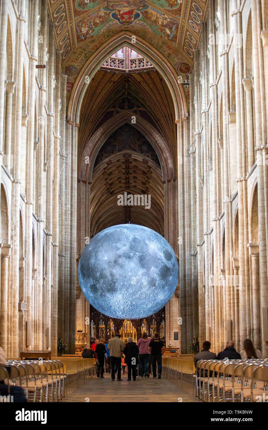 Picture dated May 18th shows the Moon installation in Ely Cathedral in ...