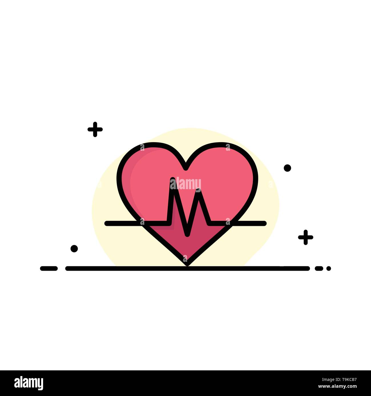 Ecg, Heart, Heartbeat, Pulse Business Logo Template. Flat Color Stock Vector Image & Art - Alamy
