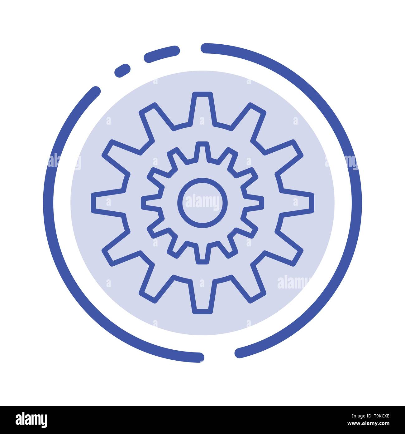 Settings, Cog, Gear, Production, System, Wheel, Work Blue Dotted Line ...