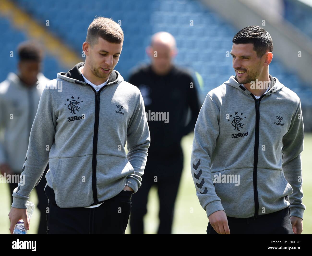Rangers' Jon Flanagan and Graham Dorrans walk the pitch before the ...