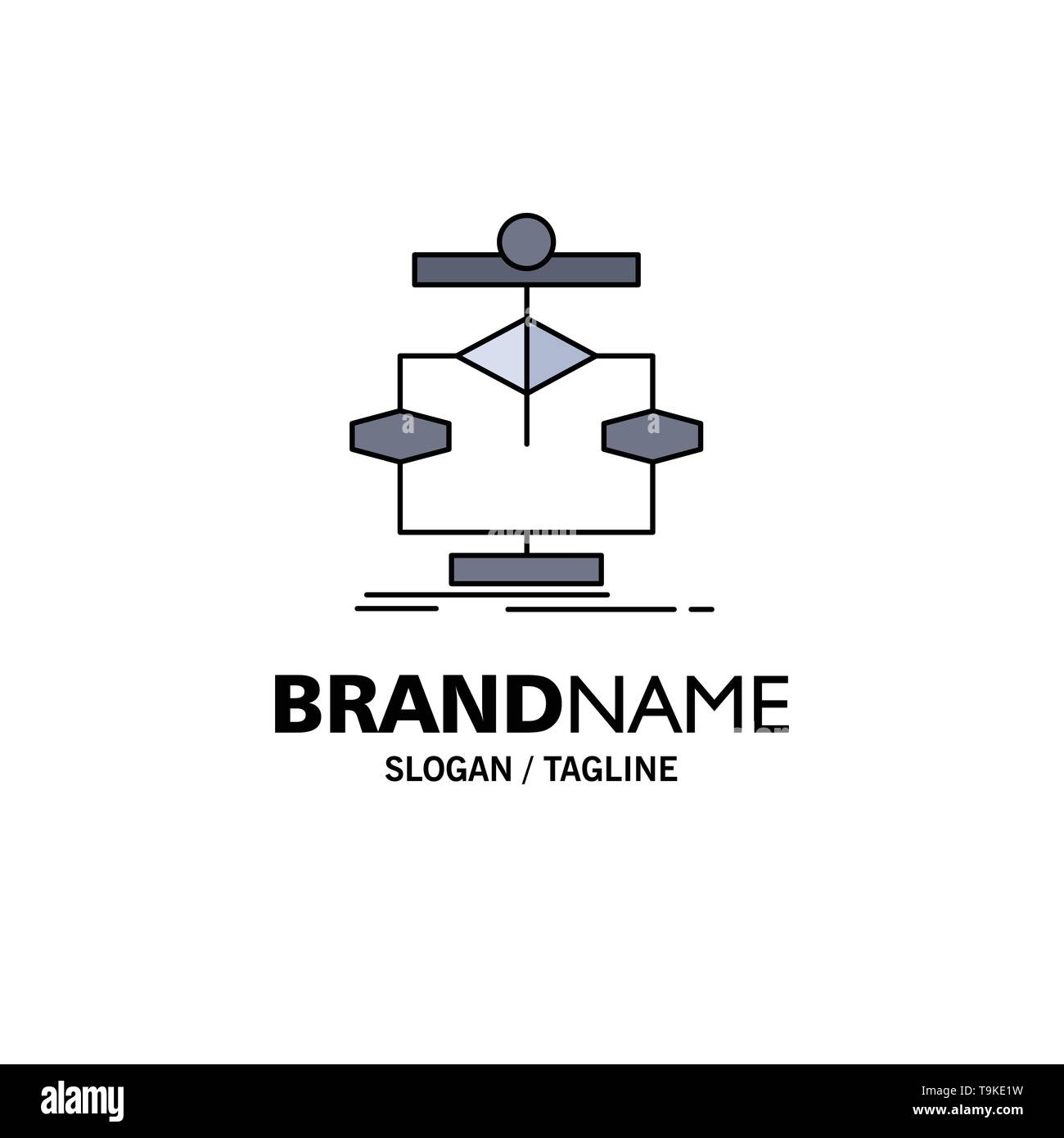 Glowing blue flowchart diagram hi-res stock photography and images - Alamy