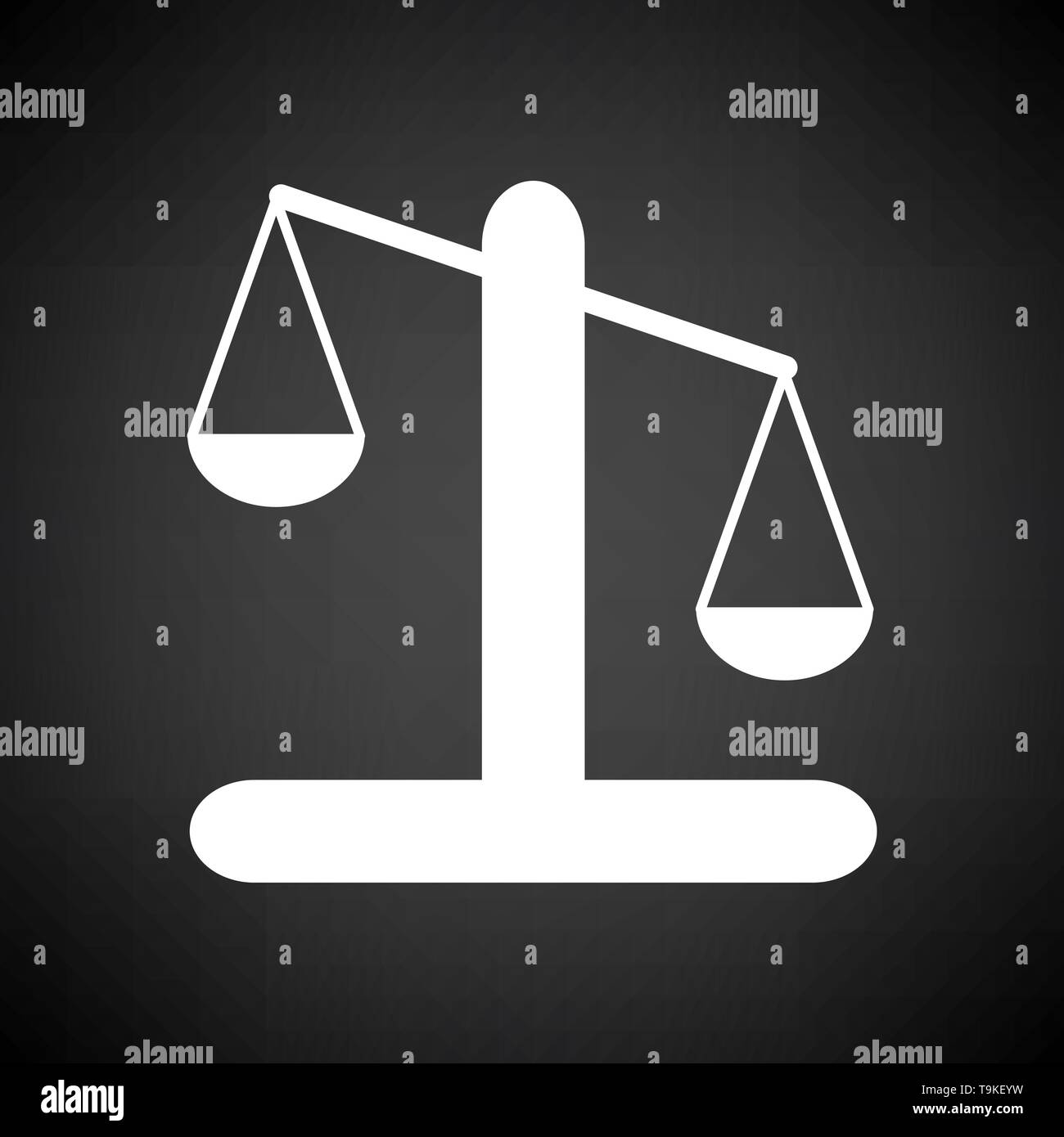 Scale Icon. White on Black Background. Vector Illustration Stock Vector ...