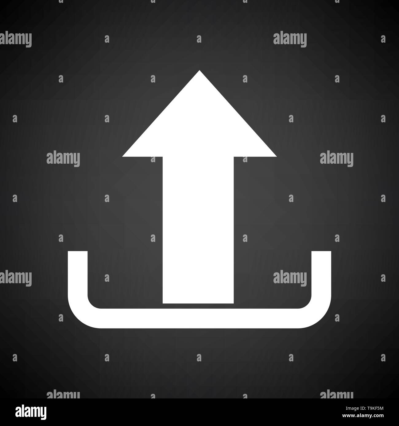 Upload Icon. White on Black Background. Vector Illustration Stock ...