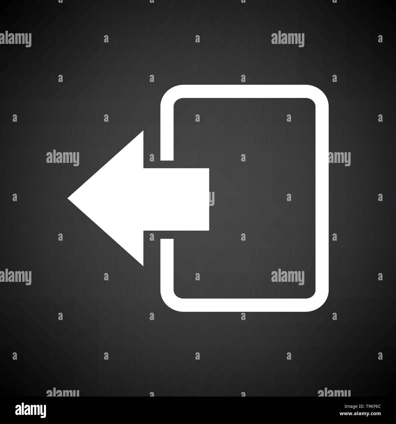 Exit Icon. White on Black Background. Vector Illustration Stock Vector ...