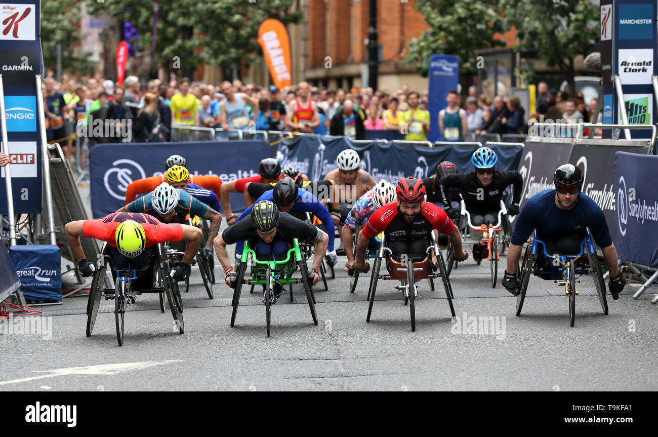 Competitors start the Elite Wheelchair athletes race during the Simply ...