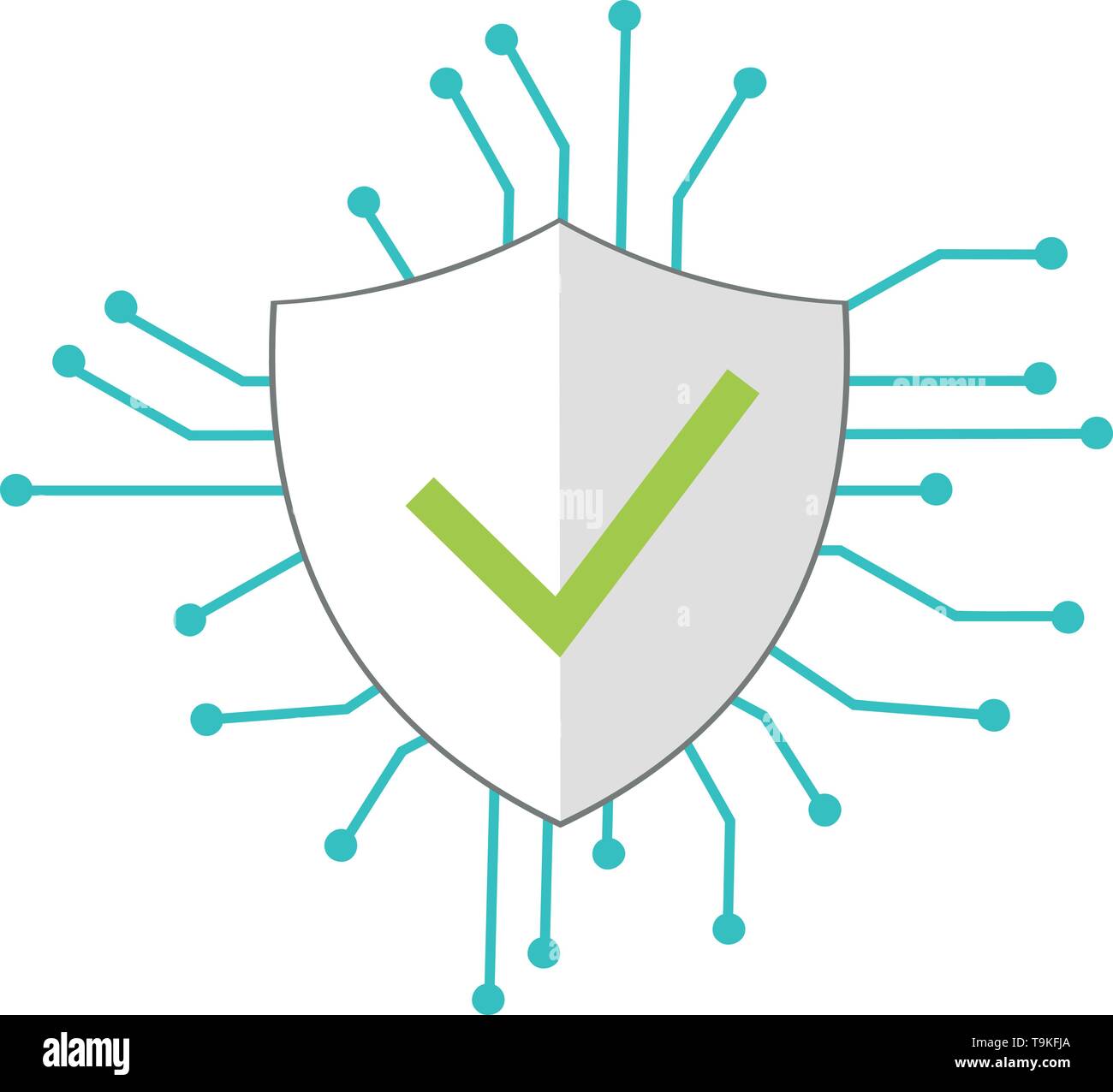 Icon of a protective shield for the Internet with a family on the ...