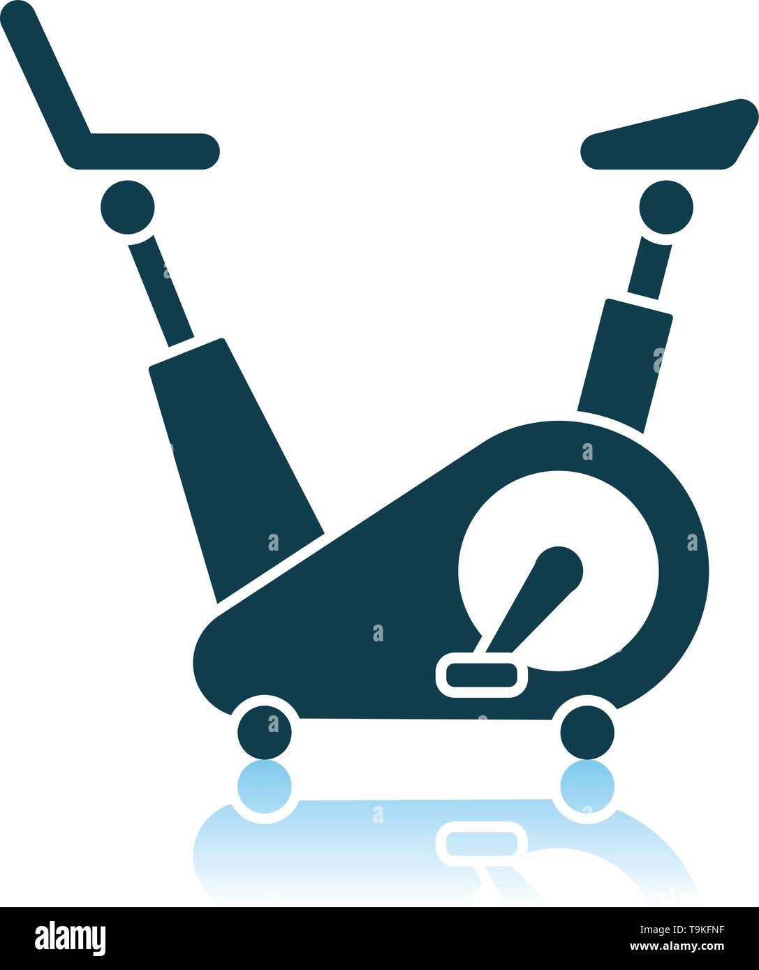 Exercise Bicycle Icon. Shadow Reflection Design. Vector Illustration ...