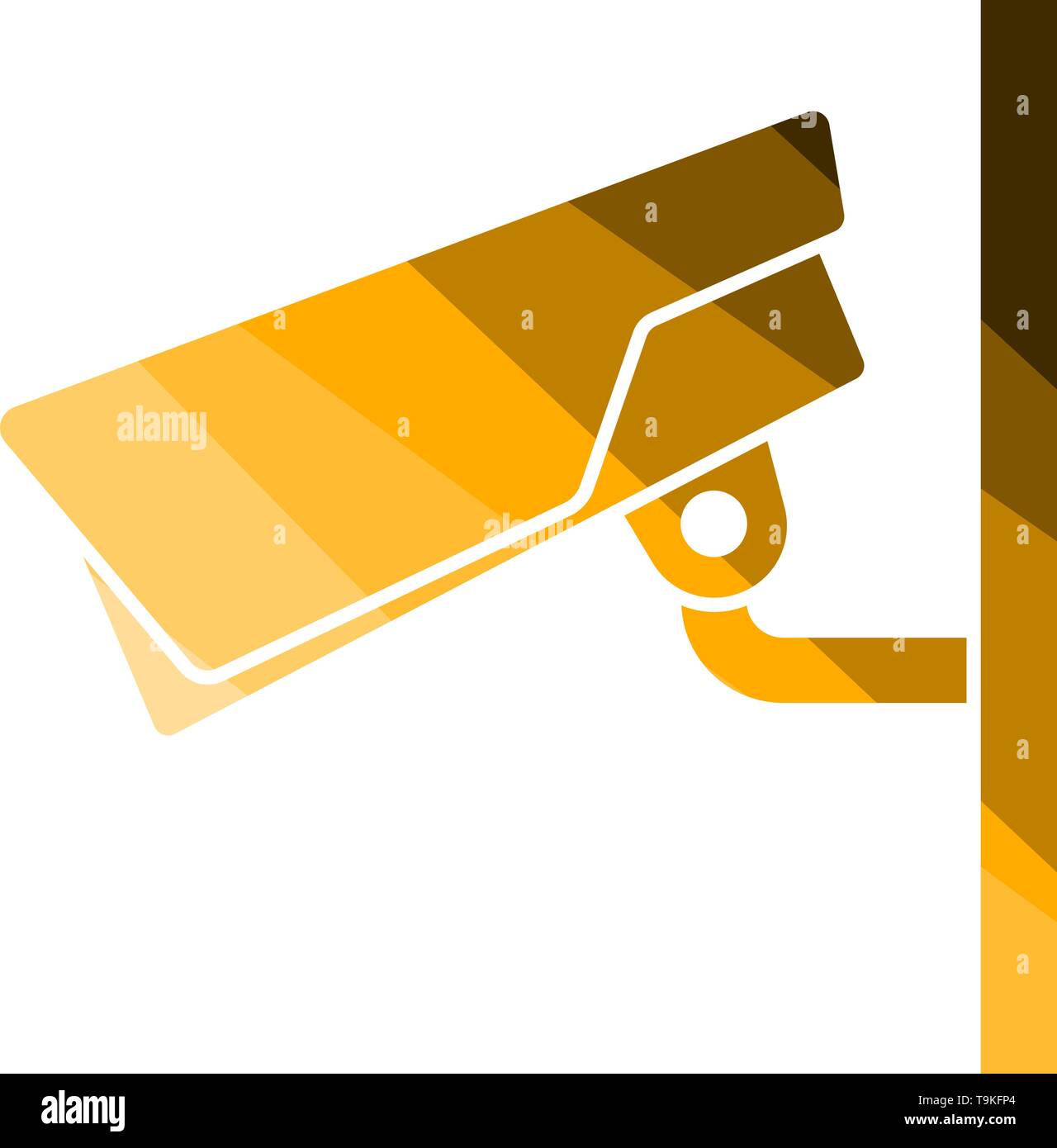 Security Camera Icon. Flat Color Ladder Design. Vector Illustration ...