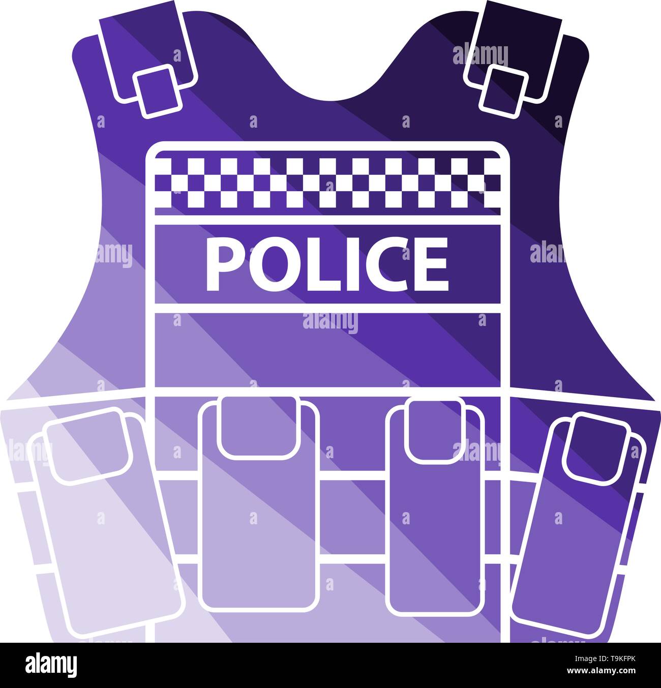Police Vest Icon. Flat Color Ladder Design. Vector Illustration Stock ...