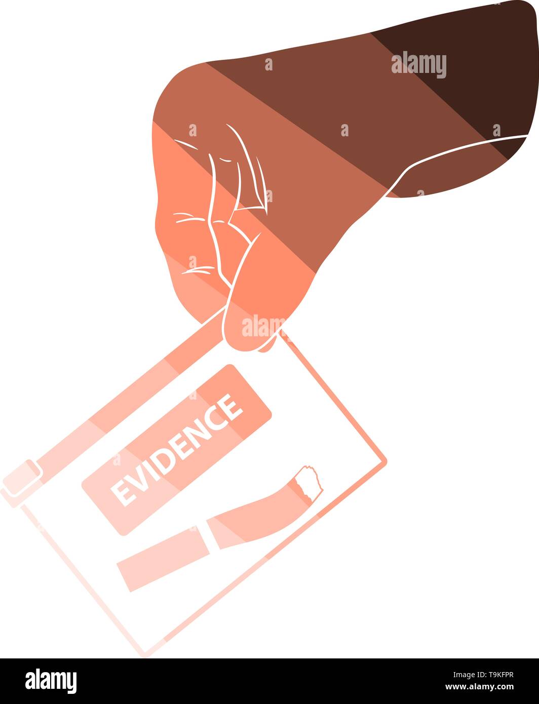 Hand Holding Evidence Pocket Icon. Flat Color Ladder Design. Vector ...