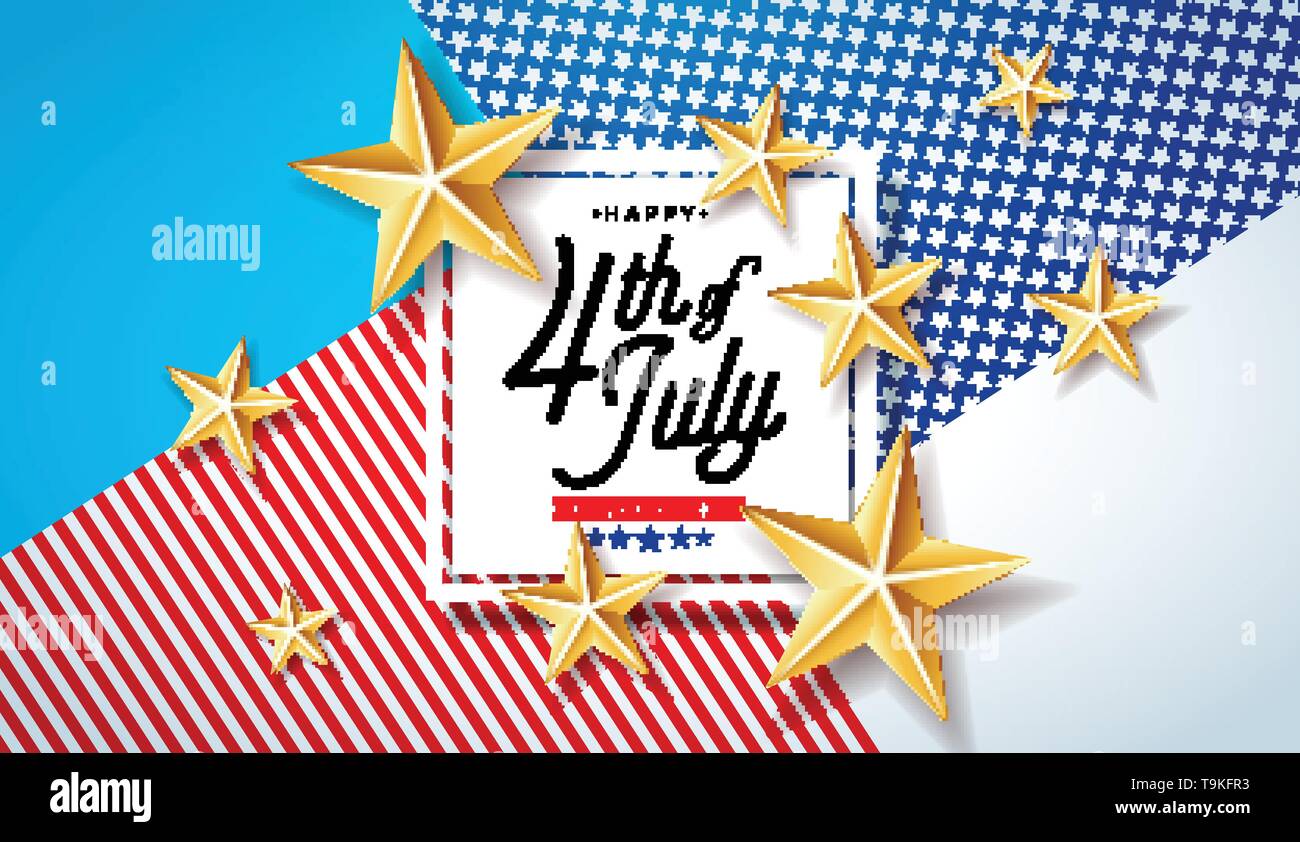 4th of July Independence Day of the USA Vector Illustration. Fourth of ...