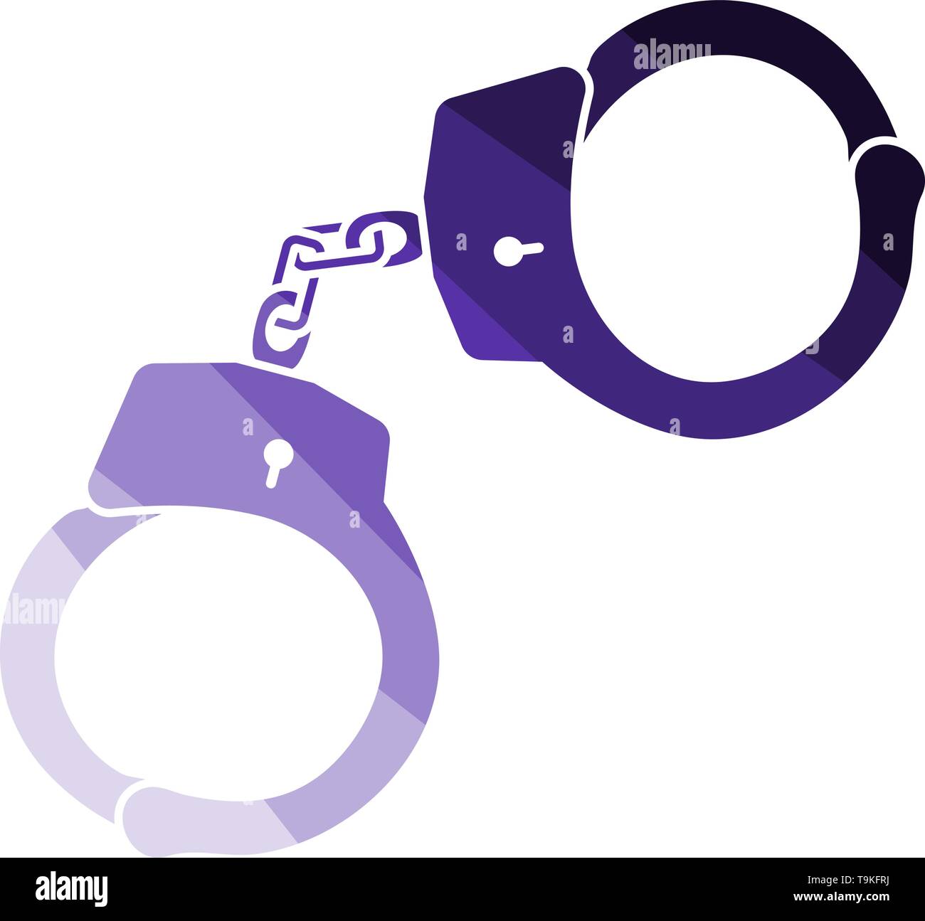 Police Handcuff Icon. Flat Color Ladder Design. Vector Illustration ...