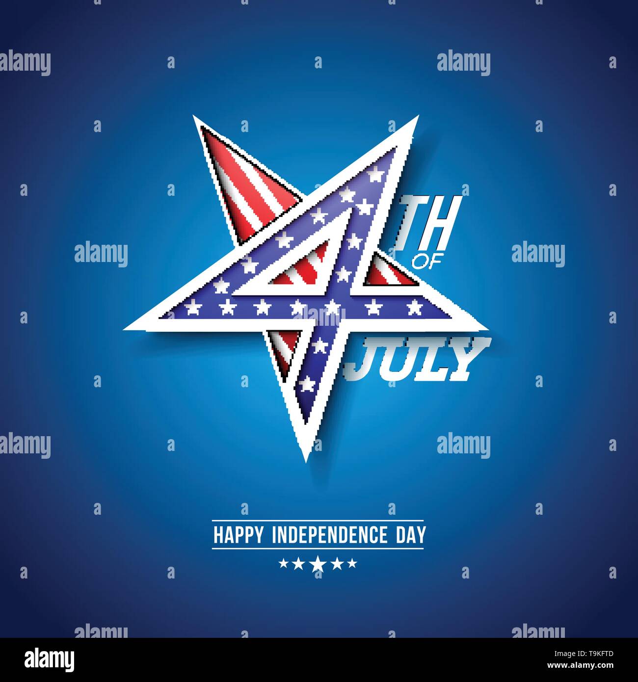 4th of July Independence Day of the USA Vector Illustration with 4 ...