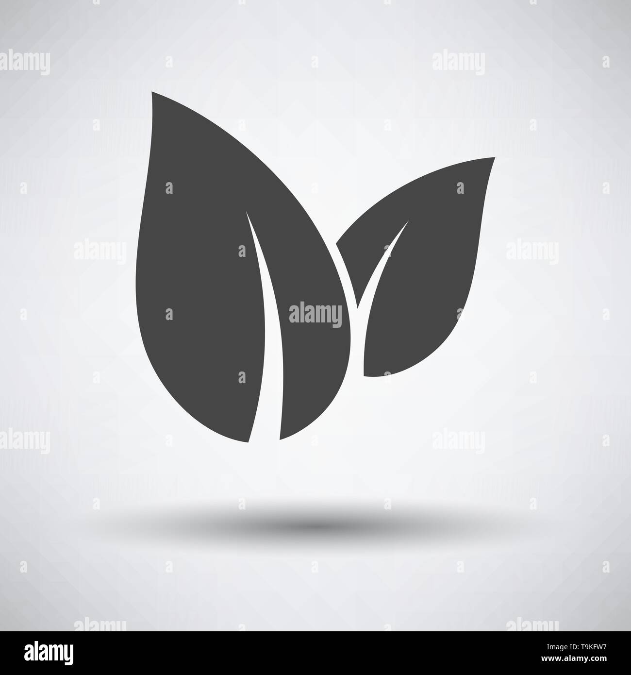 Spa Leaves icon on gray background with round shadow. Vector ...