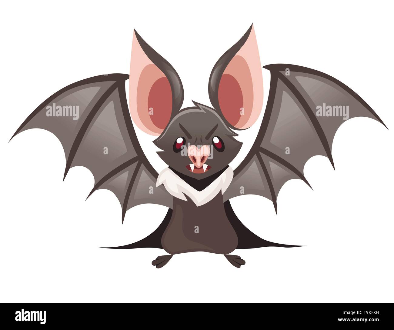 Cartoon bat. Cute vampire bat, flying mammal. Flat vector illustration ...